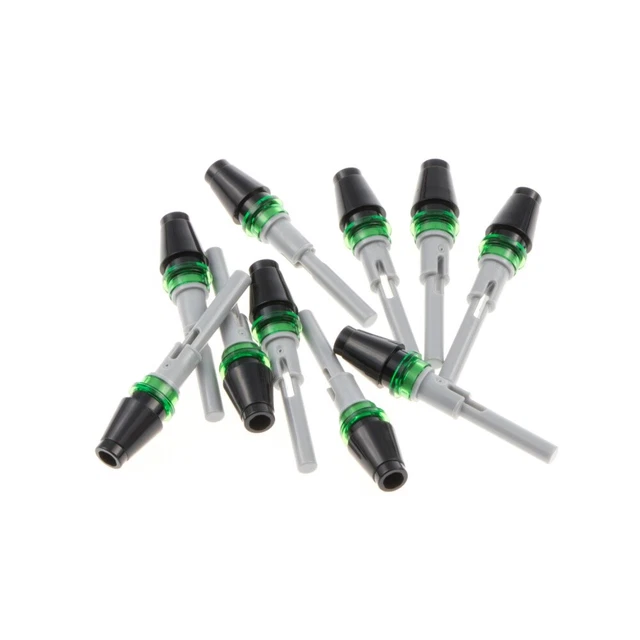 10X LEGO TECHNIC Pin 1/2 Stab 2L hell grau Kegel schwarz Stein 4073 ...