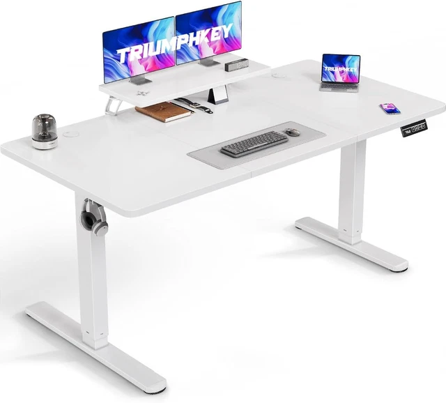 160 X 70 Cm Scrivania Regolabile in Altezza Ripiani per Monitor ...