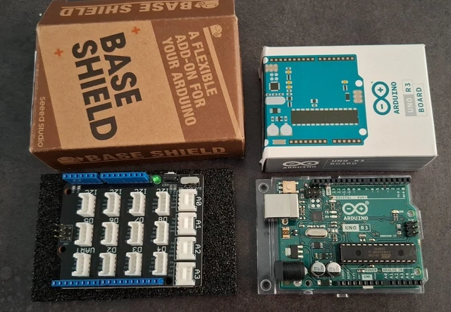 ARDUINO UNO REV3 Board, ATmega328, UNO R3, A000066 avec base shield EUR ...