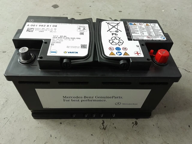 ORIGINAL MERCEDES AGM Batterie 80Ah 800A 12V A0019828108 Start Stopp ...