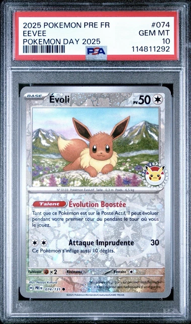 2025 POKEMON FRENCH Pokémon Day 2025 Évoli-Eevee Holo Reverse 074/131 PSA 10 GEM EUR 79,99 ...