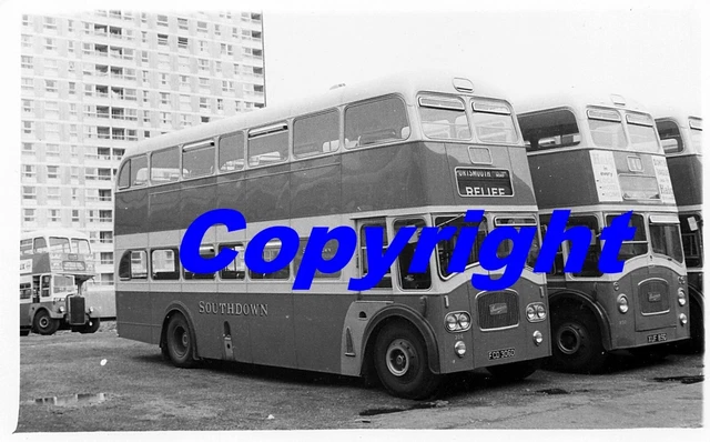 SOUTHDOWN 306 FCD306D Leyland PD3 Northern Counties Coach B&W Bus Photo ...