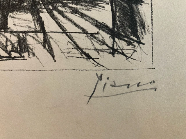 MUY BONITO LITOGRAFÍA Picasso Pablo Firmado Lápiz El Pintura Y Hijo ...