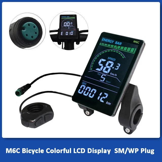 M6C ELECTRIC BIKE Colorful Display LCD Screen + SM/WP Plug For E-bike ...