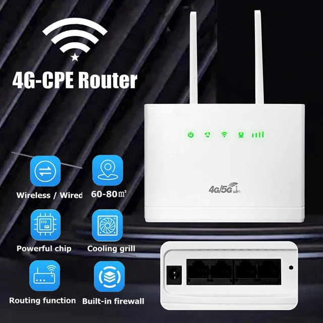 300MBPS 3G/4G CPE LTE Wifi Router Dualband Modem Mobile Hotspot w/SIM ...