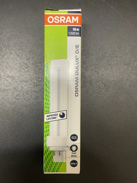 OSRAM 18W 1200LM Dulux D/E Cool White ECG G24q-2 Bulb £8.00 - PicClick UK