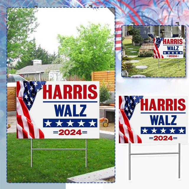KAMALA HARRIS TIM Walz Yard Lawn Sign 2024 w/ H Stake Best T2G1 $24.60 ...
