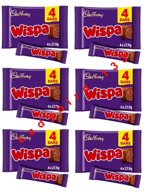 CADBURY WISPA CHOCOLATE Bar Multipack 4 x 30g x6 £14.49 - PicClick UK