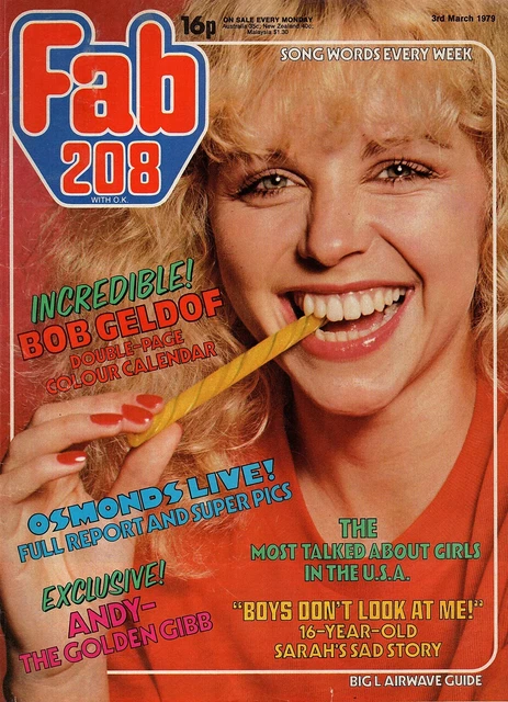 FAB 208 MAGAZINE 3 March 1979 Bob Geldof Andy Gibb The Osmonds £30.00 ...