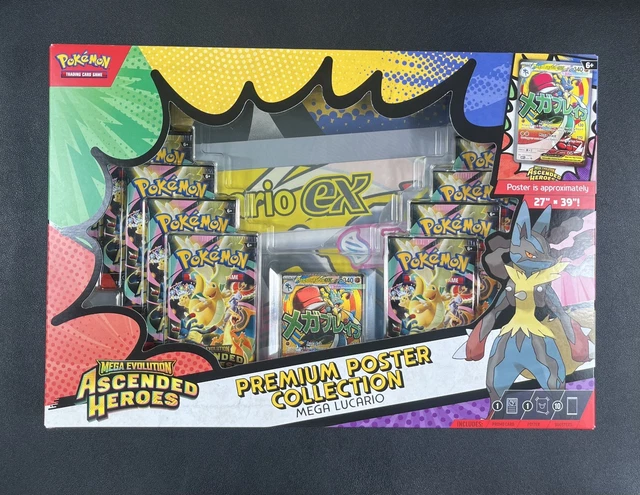 POKÉMON TCG ASCENDED Heroes Premium Poster Collection Mega Lucario New ...