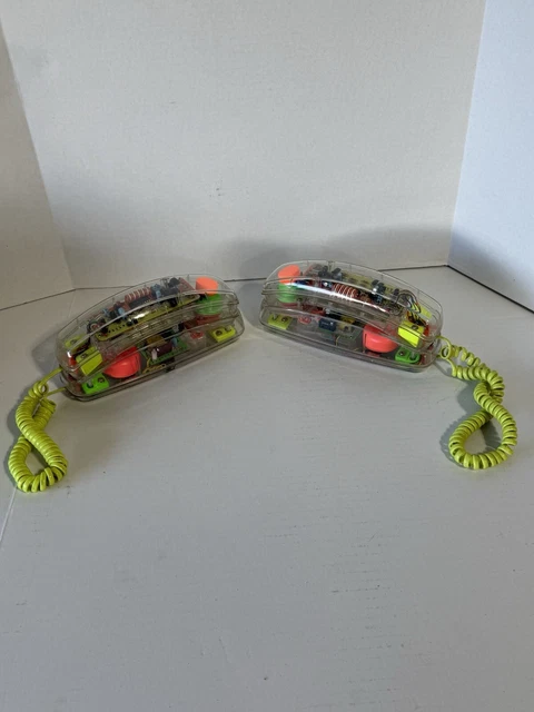 2 CONAIR TRANSPARENT Phone Retro 80s 90s Clear Model SW205 Untested ...