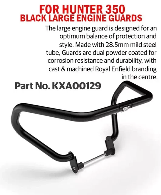 ENGINE GUARD LARGE Fit for Royal Enfield Hunter 350 Black $232.46 ...