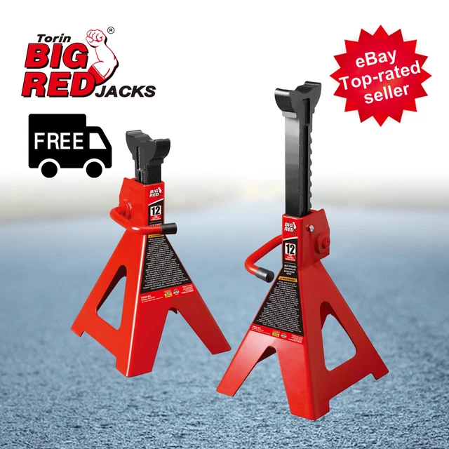 BIG RED TORIN Steel Jack Stands 12 Ton (24,000 lb) Capacity, Red, 1 ...