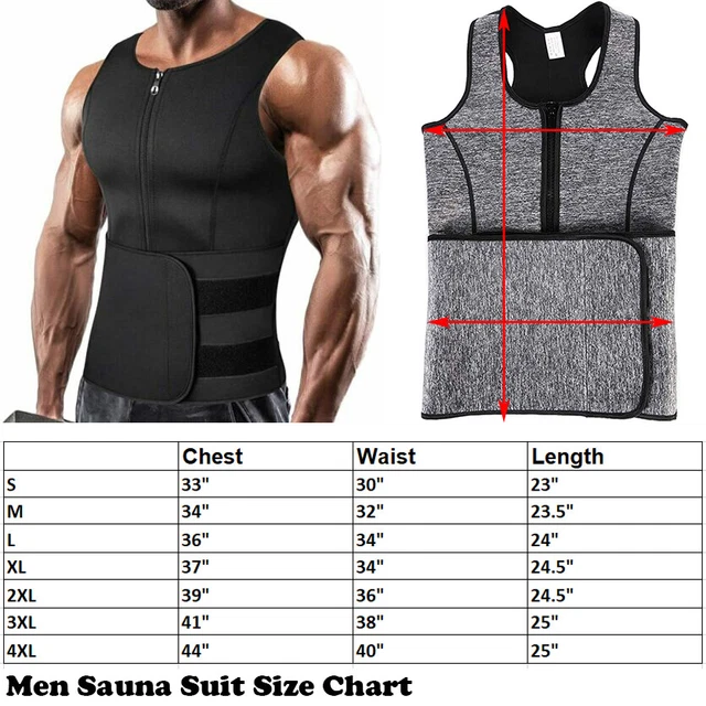 MEN SAUNA SWEAT Vest Tank Top Body Shaper Waist Trainer Fat Burner Man ...