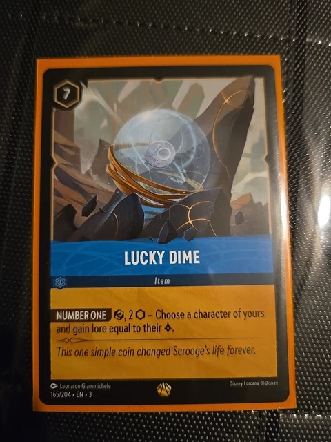 DISNEY LORCANA LUCKY Dime non lamina 165/204 Into The Inklands ...