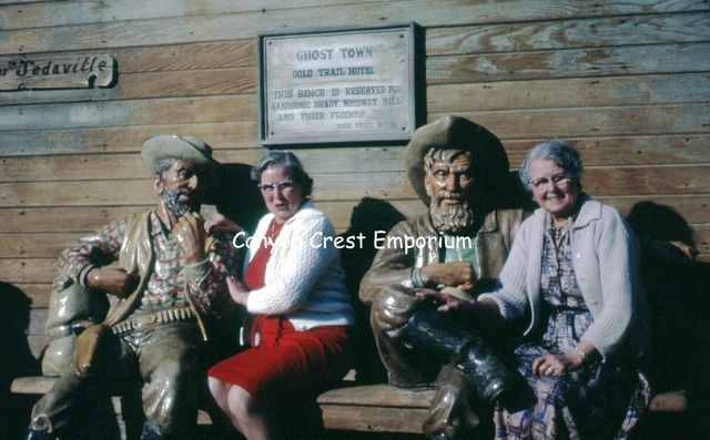 1965 KNOTTS BERRY Farm Ghost Town Woman Sitting Whiskey Bill Kodak ...