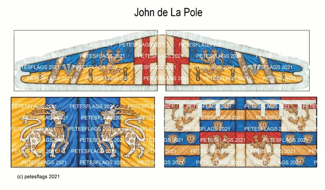 28MM MEDIEVAL WARS of the Roses Paper Flags John de la Pole Yorkist ...