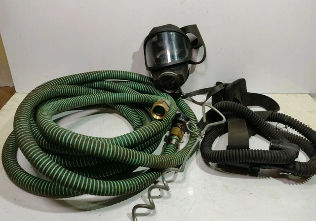 MSA AUER 3S Air Breathing Apparatus Mask BA set + 9m Hose Gas Confined ...