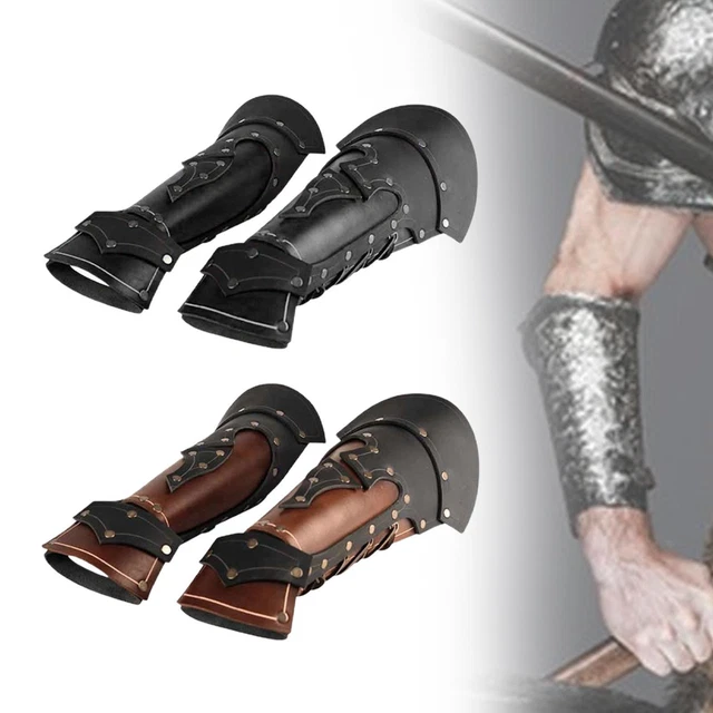 MEDIEVAL ARM GUARDS Arm Wraps Theme Party Synthetic Leather Wrist ...