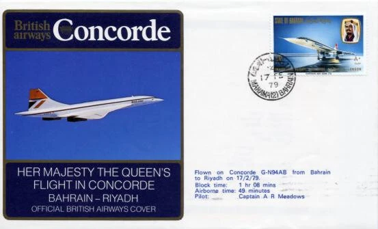 BA078-09 BRITISH AIRWAYS first flight Concorde Bahrain-Riyadh EUR 3,50 ...