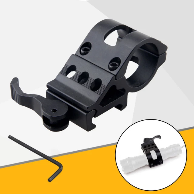 QUICK/RELEASE FLASHLIGHT PICATINNY Mount with Weaver For Rail Tactical ...