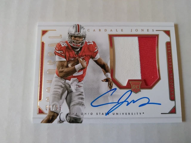 2016 PANINI NATIONAL Treasures Cardale Jones Auto Patch /99 Ohio State ...