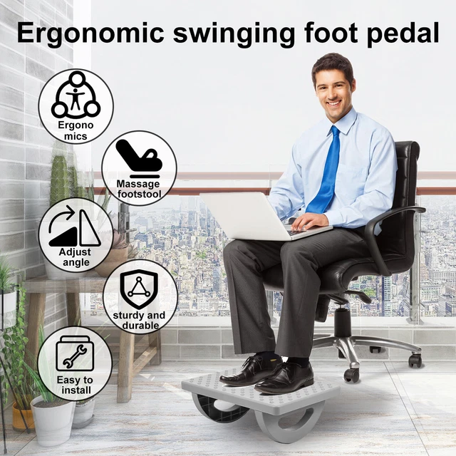 FOOT REST UNDER Desk Rocking Foot Stool with Massage Surface Ergonomic ...