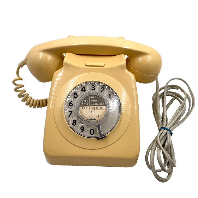 VINTAGE BT ROTARY Dial Telephone Tele 8746G Cream Telephone Collectable ...