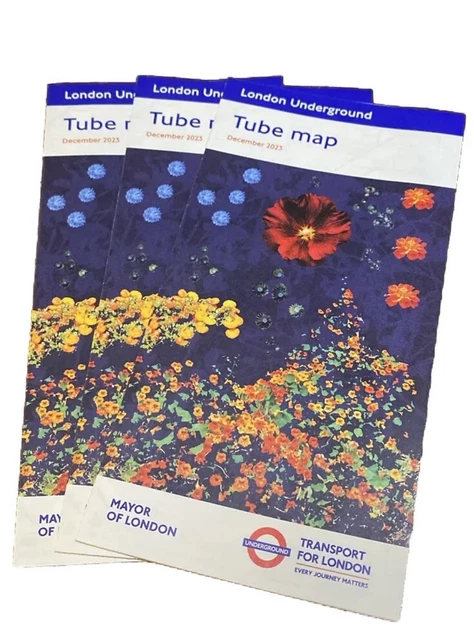 NEW CURRENT LATEST x3 December 2024 TfL London Underground Tube Maps £3 ...