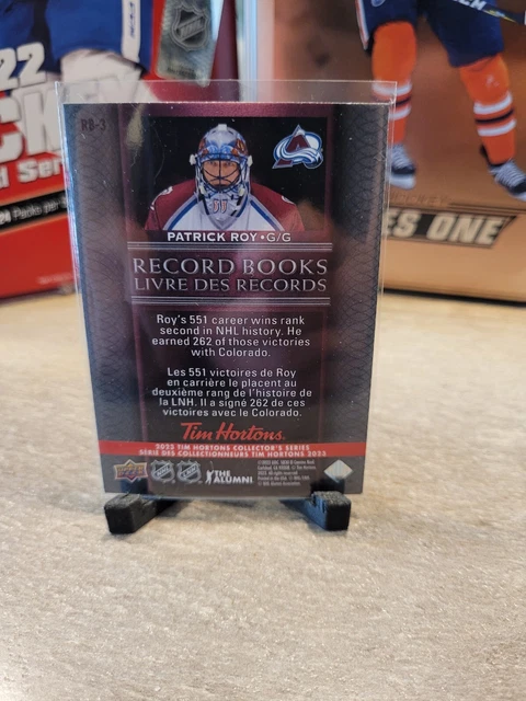 2023 UD TIM Hortons RECORD BOOKS PATRICK ROY RB-3!! $1.99 - PicClick CA