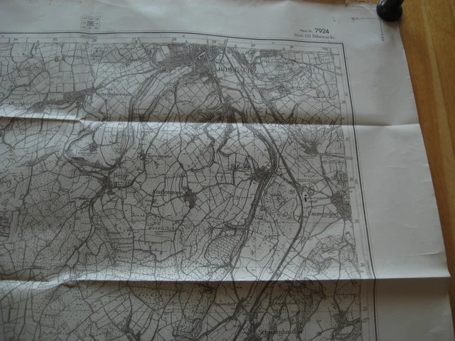 ALTES MESSTISCHBLATT NR. 7924 Biberach von 1945 Muttensweiler Reute ...