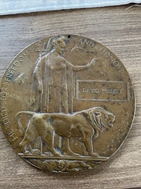 WW1 DEATH PLAQUE Named David Hibbert £120.00 - PicClick UK