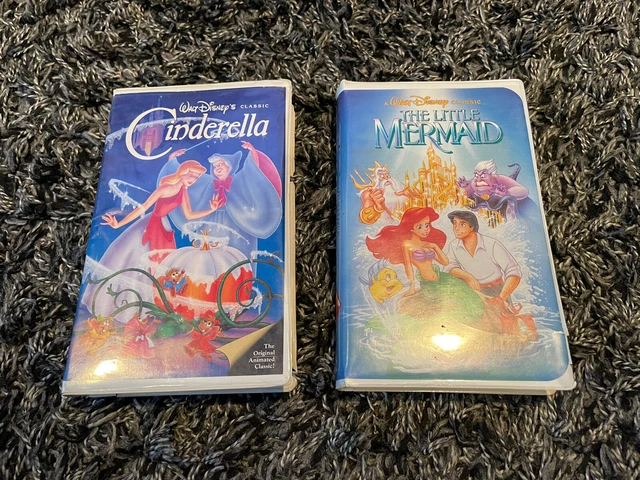 DISNEY CLASSIC THE Little Mermaid (Banned Cover) & Cinderella VHS Black ...