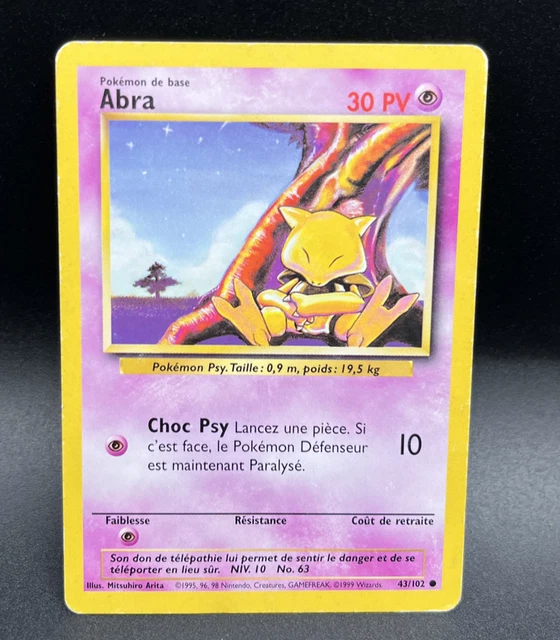 CARTE POKÉMON ABRA 43/102 EDITION 2 ED2 Set de Base VF FR français EUR ...