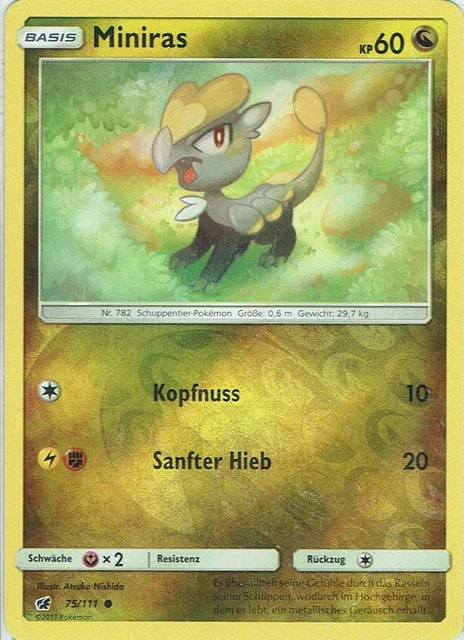 POKEMON CARTE REMONTER Le Sturmröte Numéro 75/111 Miniras Reverse Holo ...