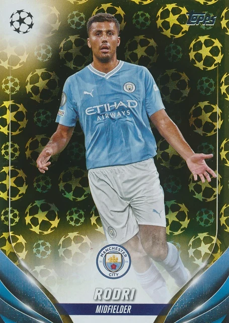 #75 RODRI 2023-24 Topps UEFA Club Competizioni UEFA GOLD STARBALL ...