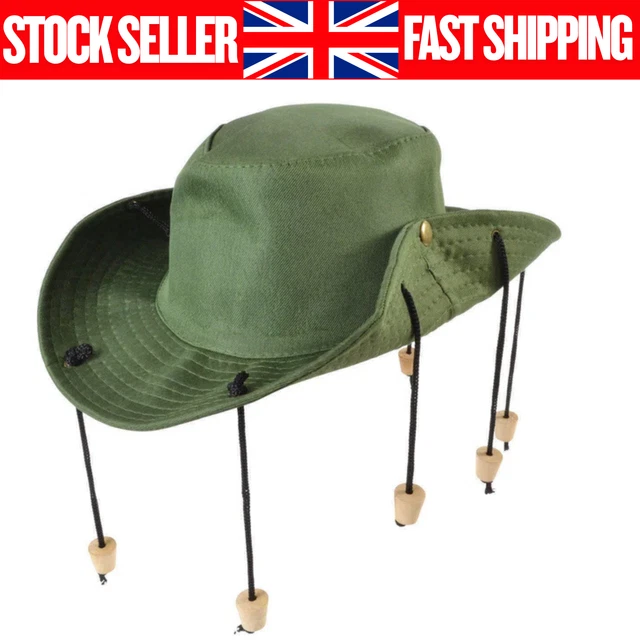 ADULT MENS AUSTRALIAN Aussie Outback Hat With Corks Fancy Dress Costume ...