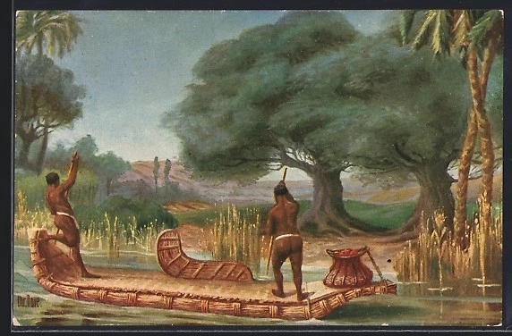 KÜNSTLER-AK CHRISTOPHER RAVE: Ägypten, Boot aus Papyrusstauden 1912 EUR ...