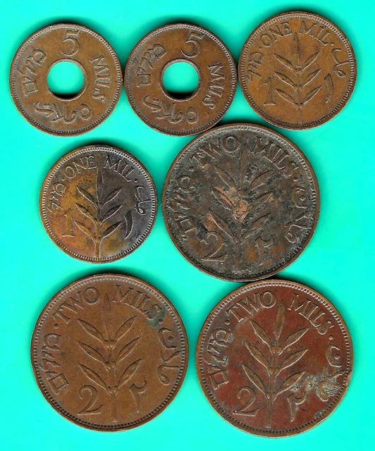 PALESTINE LOT OF 7 different coins Km# 1,2,3 £7.86 - PicClick UK