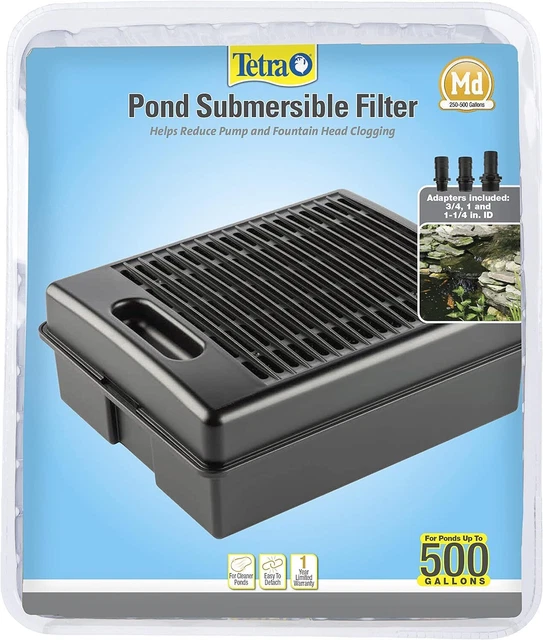 SUBMERSIBLE POND FILTER Box Pump Cleaner 250-500 Gal TetraPond Water ...