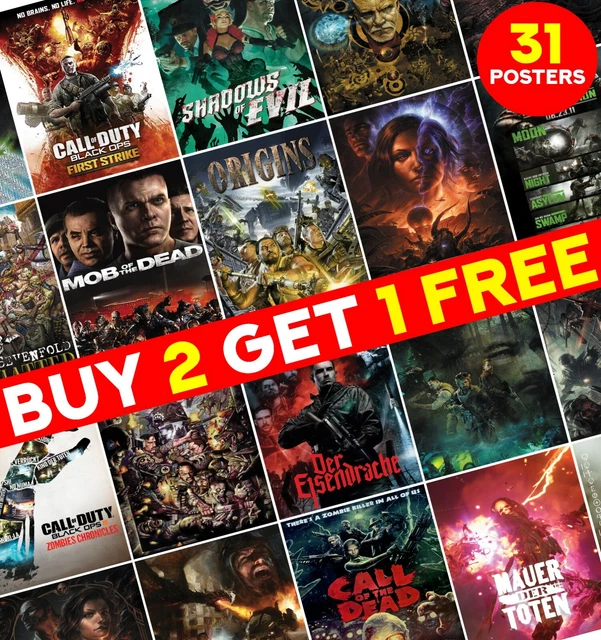 CALL OF DUTY Zombies Posters Video Game Art Print Home Decor ED011 £15. ...