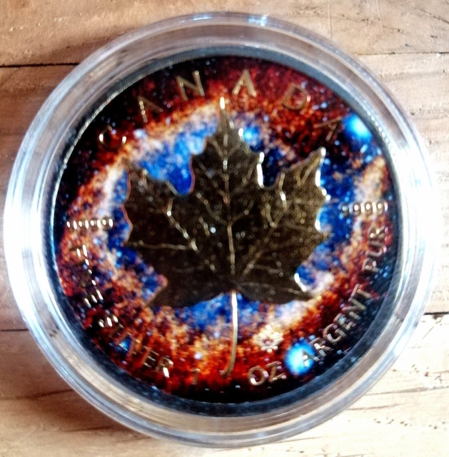 1OZ SILBER MAPLE Leaf Nebula Helix Space Collection 2016, Auflage 1000 ...