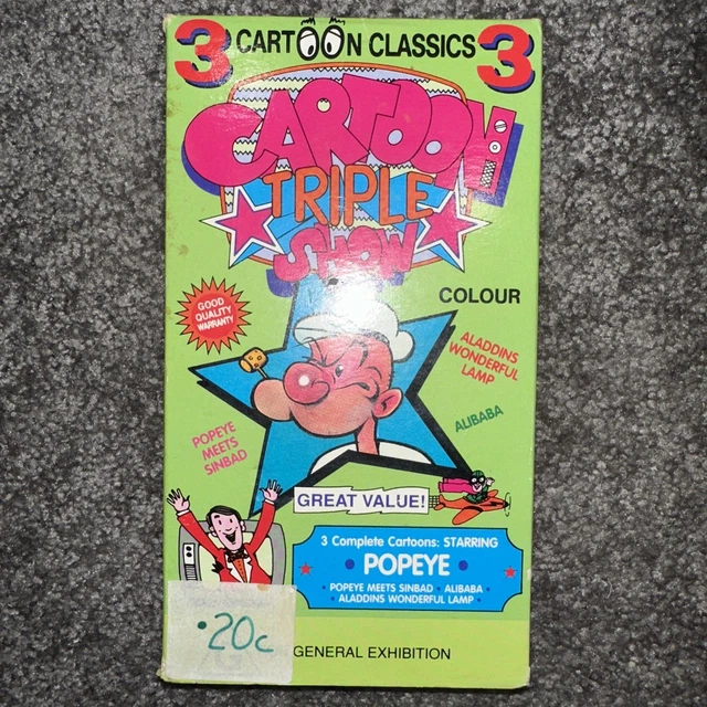 CARTOON TRIPLE SHOW Starring Popeye VHS 1992 PAL $9.95 - PicClick AU