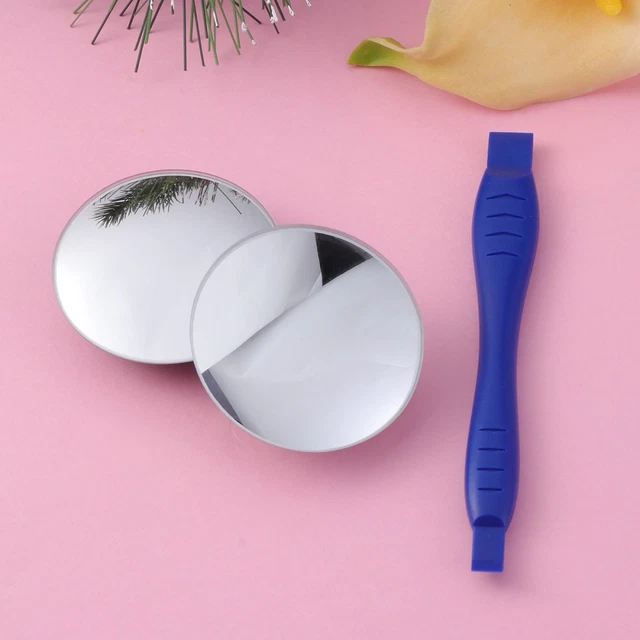 SIDE MIRROR PAIR Wide Angle Convex Clip-on Circular Blindspot for Car ...