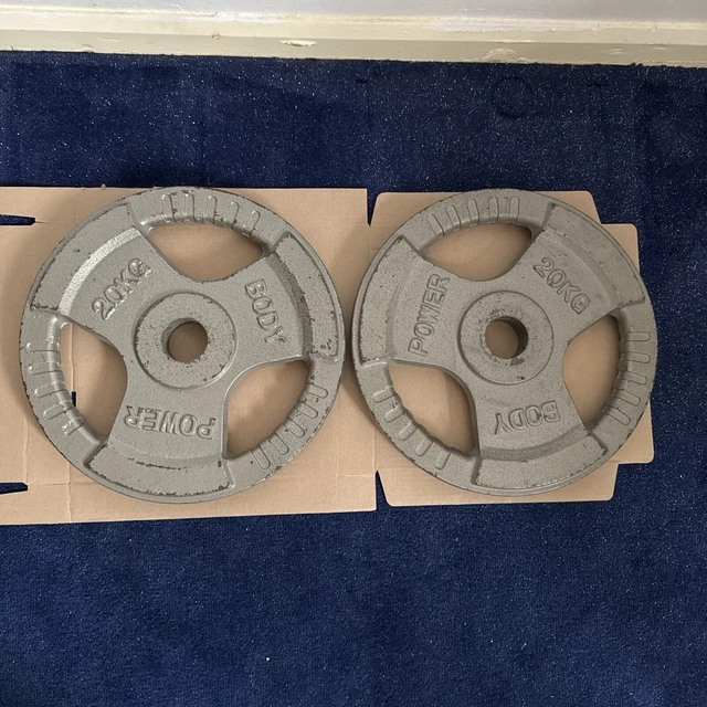 SET OF TWO 20kg Weight plates Body power 0.00 - PicClick UK