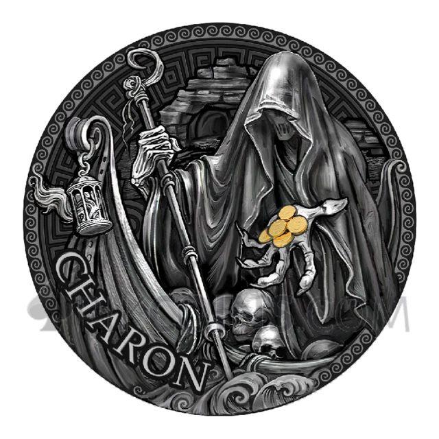 CHARON - THE Great Greek Mythology 1000 Francs CFA 2oz Republic of ...