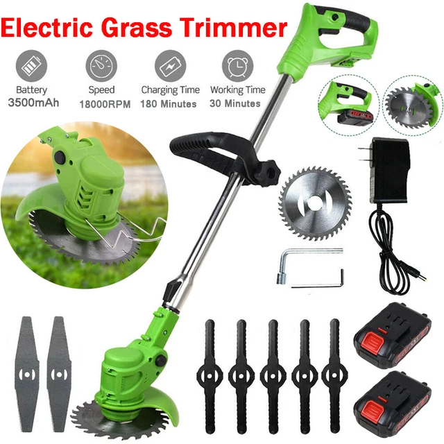 ELECTRIC CORDLESS GRASS String Trimmer Lawn Edger Weed Mower Cutter +2 ...