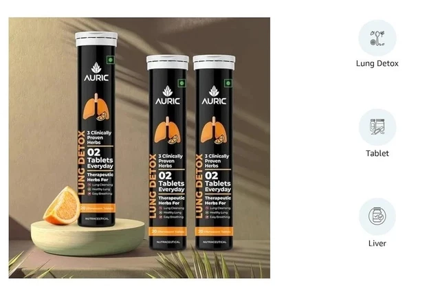 AURIC LUNG DETOX Supplement Pack of 60 Tablets £30.85 - PicClick UK