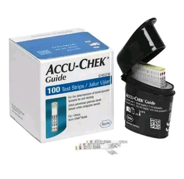 2 X ACCU-CHEK Guide Blood Glucose Test Strips 100 exp 28/03/2027 (200 ...