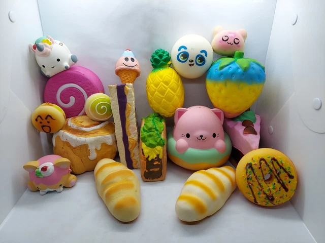 LOT OF 18 Smooshy Mushy Squeeze Toys: Food and Animals Ice Cream Taco ...